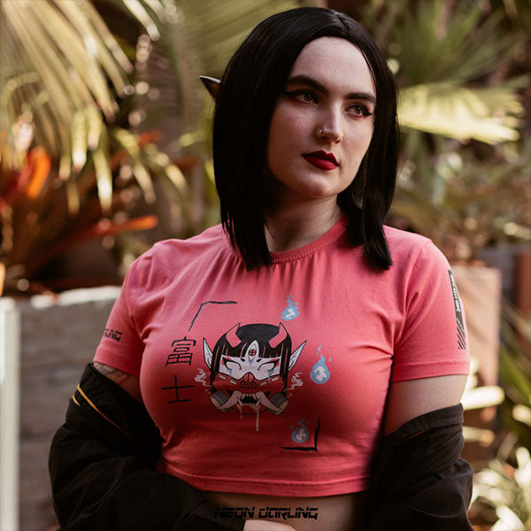 Cyber Oni Fuji Crop Shirt – Neon Darling